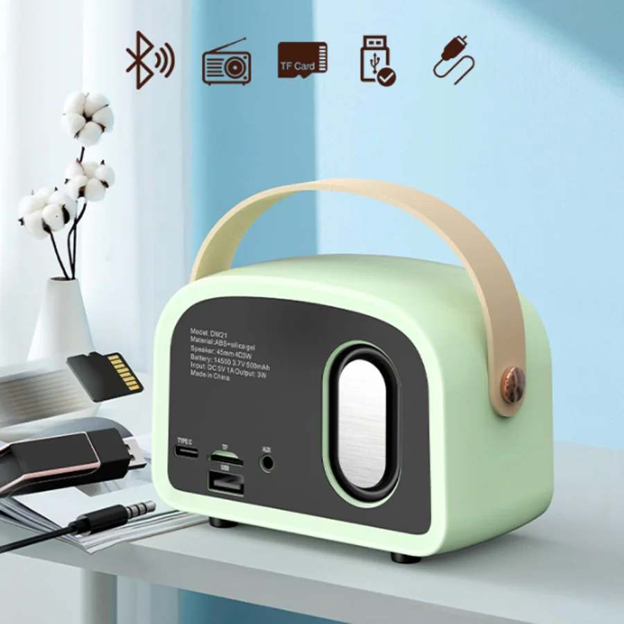 Retro Bluetooth FM Radio Speaker - Portable Mini Bluetooth Wireless ...