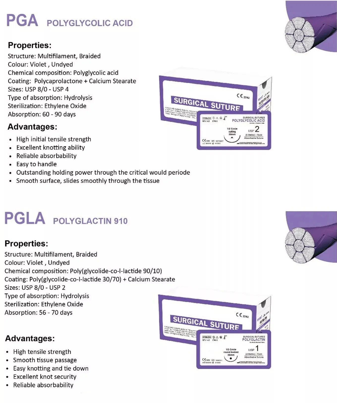 Suturas Coreanas Medical Sterilized Polyglactin Pga 910