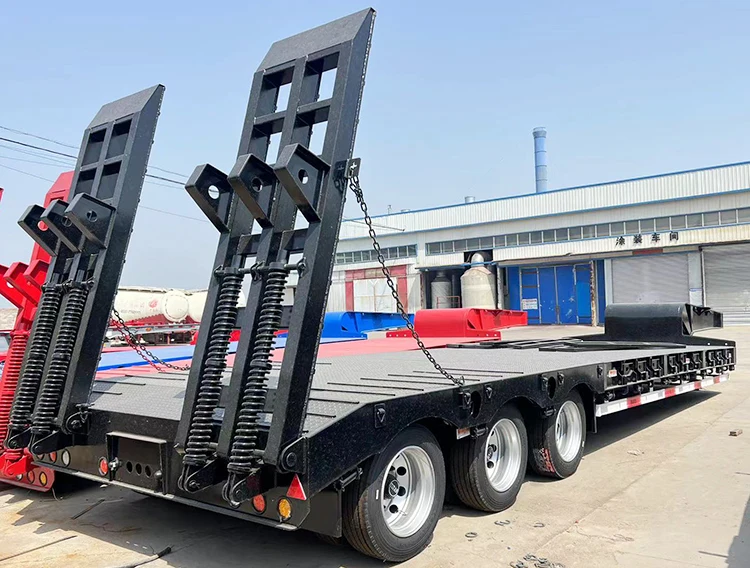 Factory Low Price Transport Containers Flatbed Semi-trailer 3 Axle ...