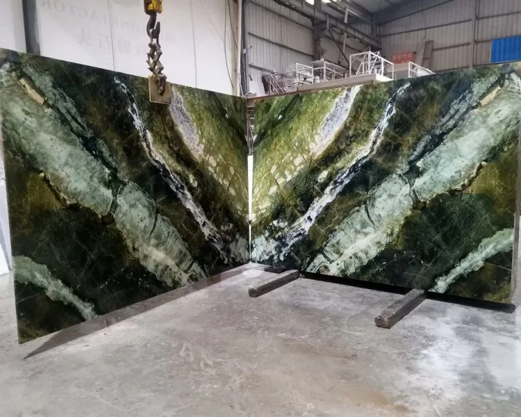 Luxury Imported Polished Natural Green Stone Green Quartzite Slab For ...