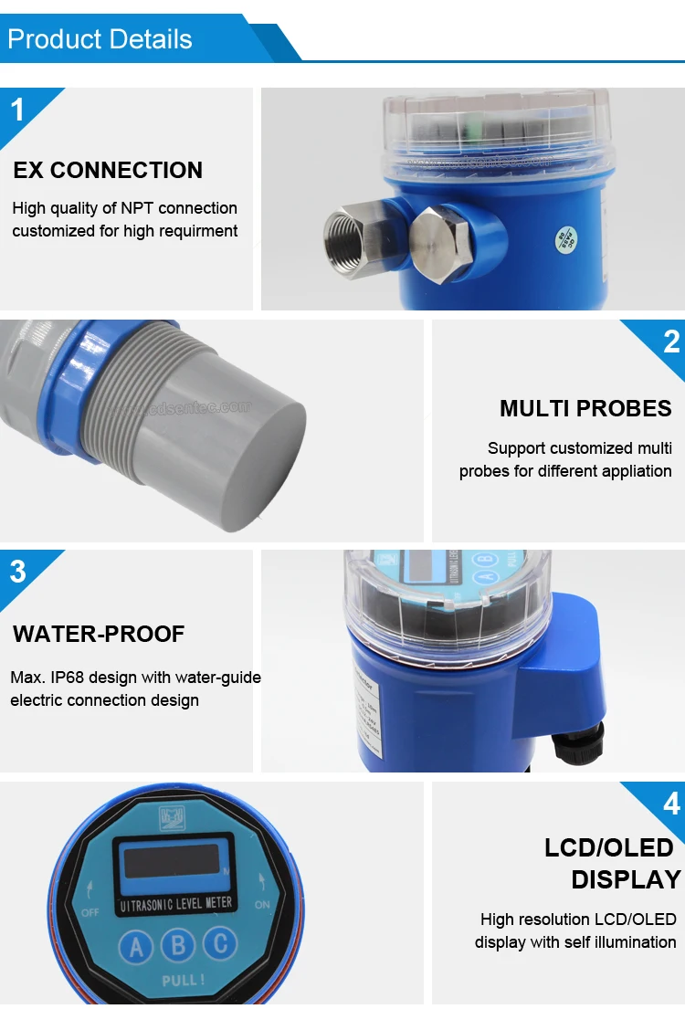 Explosion Proof High Resolution Ultrasonic Snow Depth Detector For 5m ...