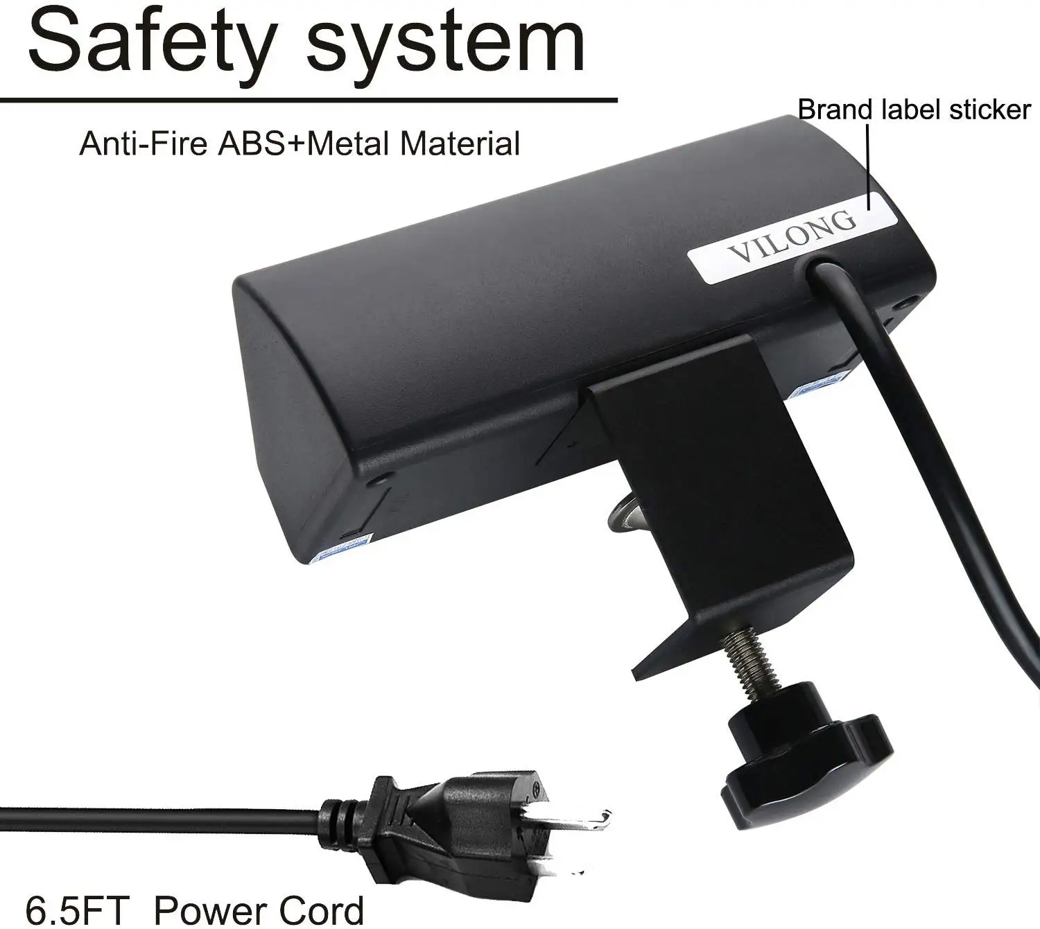2 AC US Power Clamp on Desktop Edge Power Outlets/Removable Clamp Mount ...