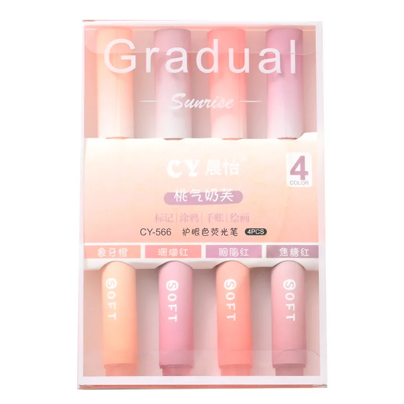 Color Gradual Change Highlighter Set Creative Oblique Head Eye ...