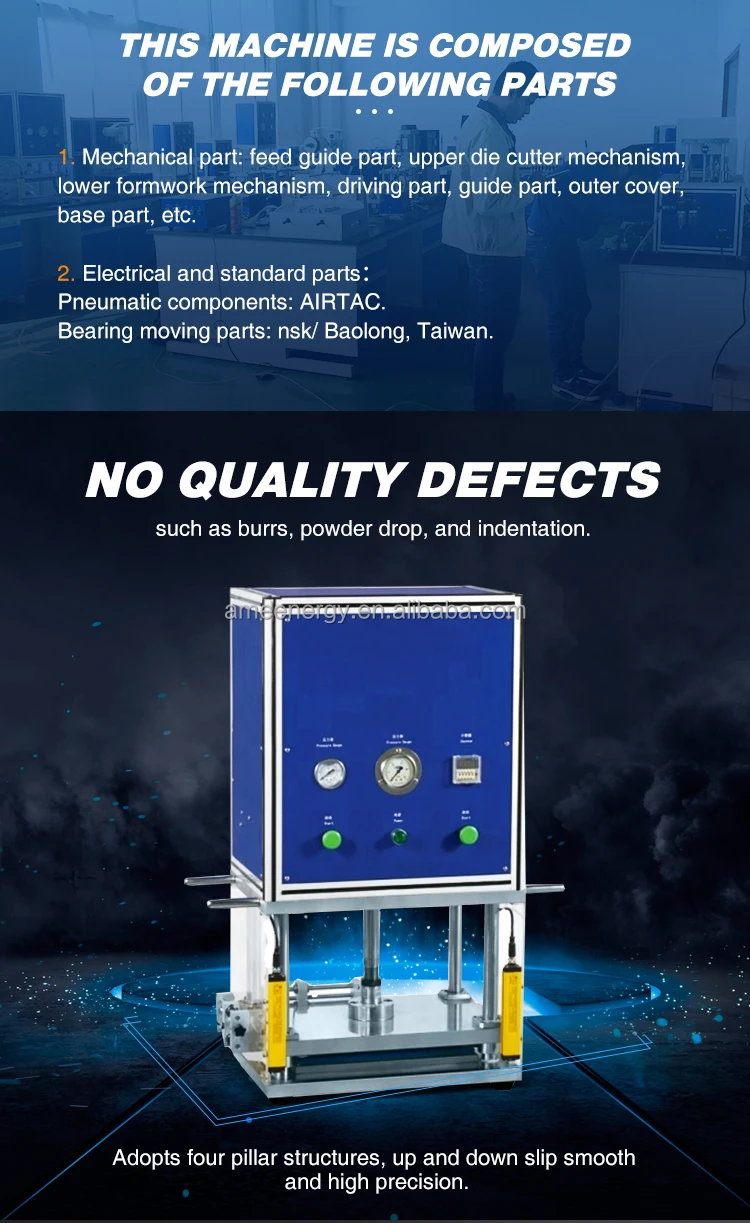 Ame Dcm250 Semi-automatic Electrode Die Cutter Machine For Pouch Cell ...