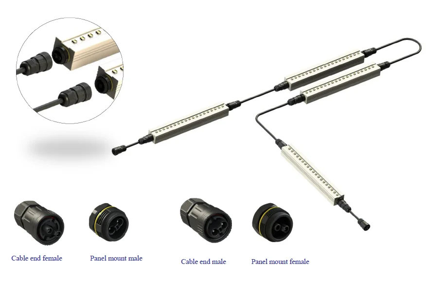 Exceedconn 2 Pin IP68 Black Waterproof Connector - Reliable Lighting ...