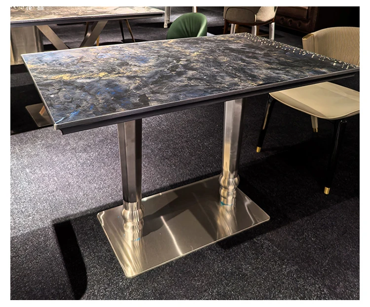 HUALIN Modern Simple Marble Restaurant Table, Sturdy and Durable Rock ...