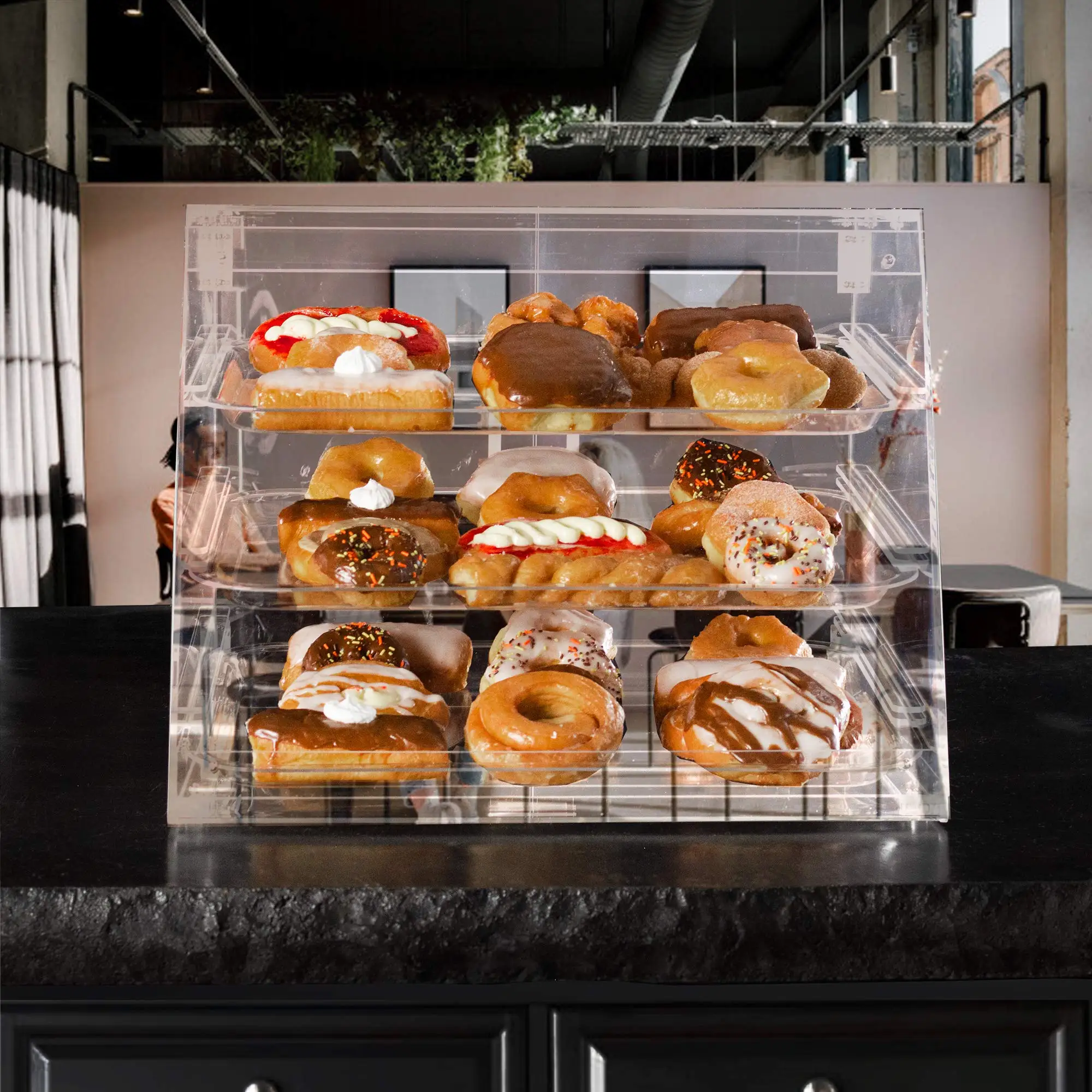 3 Tray Acrylic Bakery Display Case - Perfect for Pastry Shop