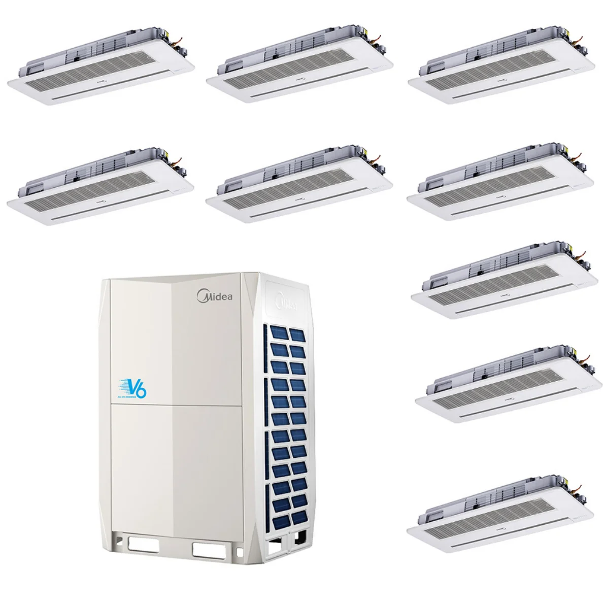 Midea smart VRF vrv ceiling cassette type for home use split duct type ...
