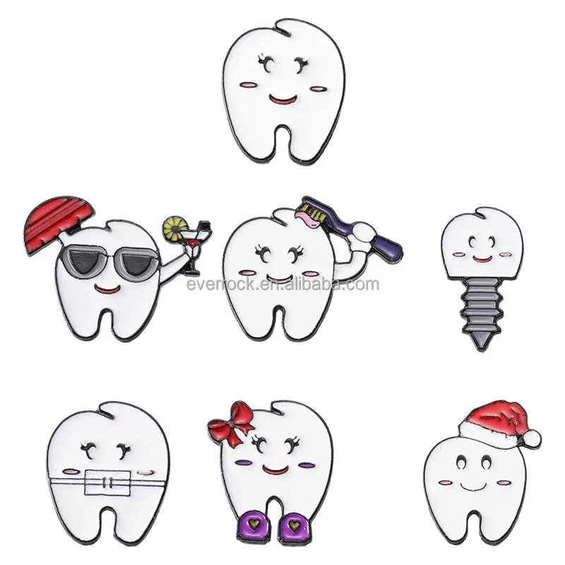 Wholesale Dental Care Pin - Fun Tooth Protection Brooch