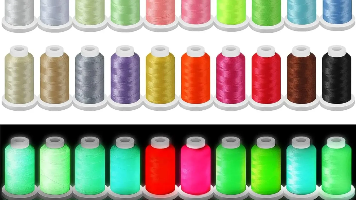 Spool Glow Fluorescent Sewing Yarn Luminous Embroidery Thread Glow In ...
