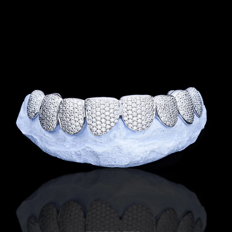 Iced Out Grillz Straight Zigzag Micro Hand Setting Vvs D Color ...