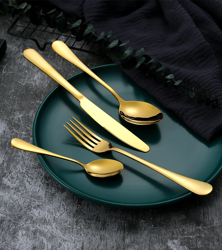 Support Custom 24pcs Cutlery Set Metal Stainless Steel Spoon And Fork ...