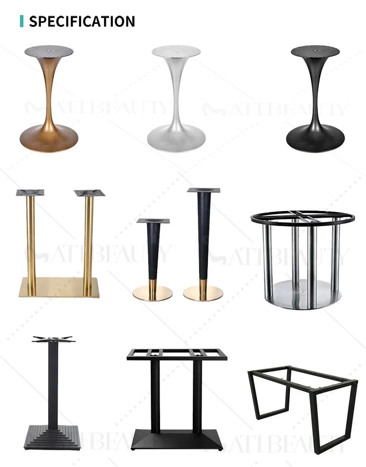 Table Bases Gold Round Industrial Furniture Restaurant Wrought Bench ...