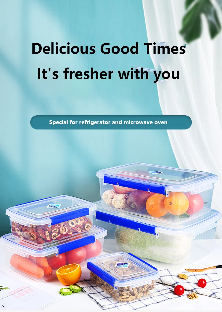 Transparent Round Food Container Microwave Bento Box With Lid And Snap ...