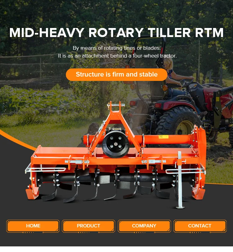 15-75HP Gearbox Tractor Rotovator Power Tiller for Farm
