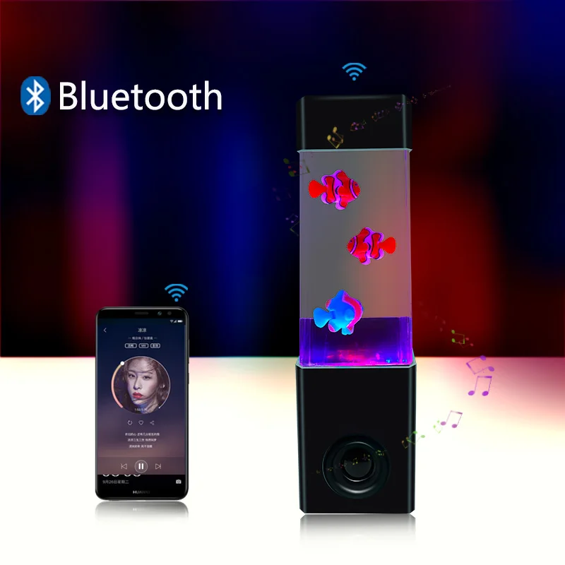 LED Color-changing Fish Light Mood Atmosphere Aquarium Light Speaker ...