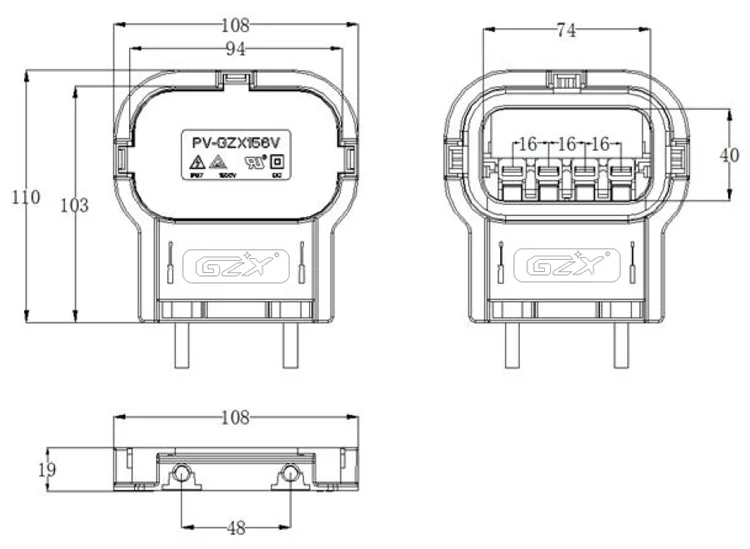 IP67 Waterproof Solar PV Junction Box - 1500V Rated