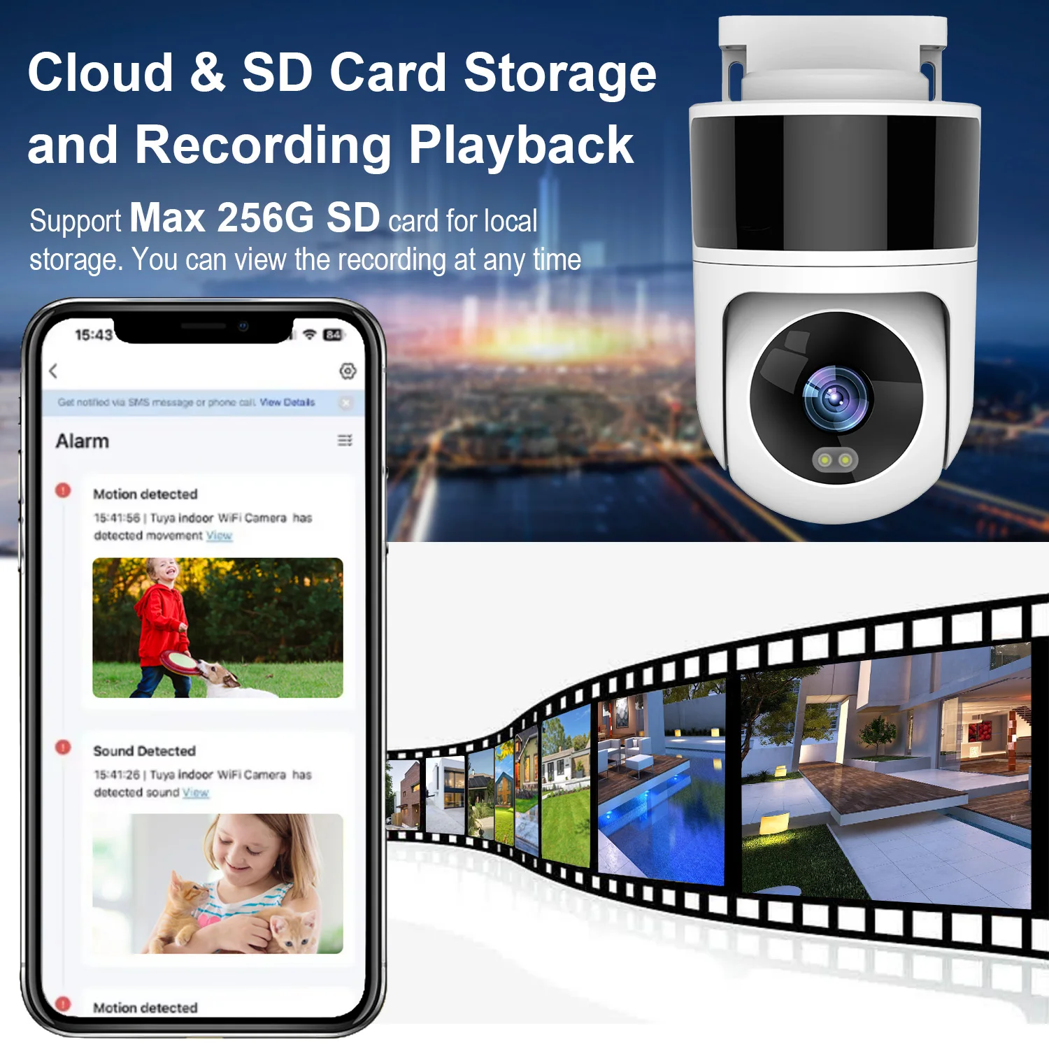 4MP PTZ Box Camera CMOS Motion Detection Night Vision Full Color Two ...