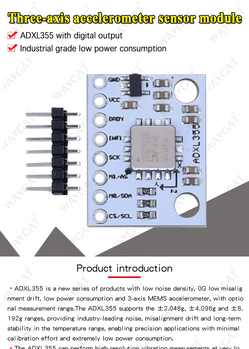 ADXL355 Temperature Sensor - Low-Power, Industrial-grade