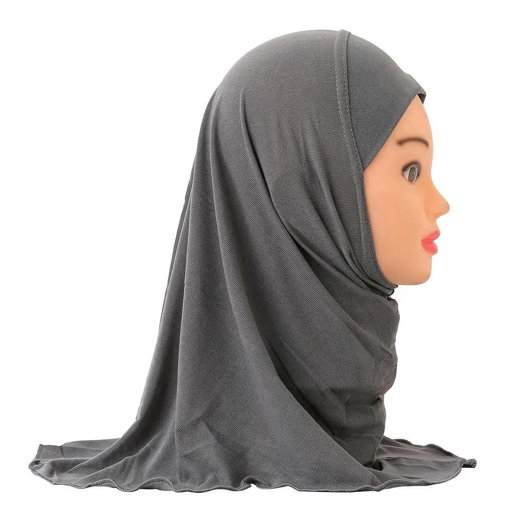Wholesale Arabic Soft Stretch Muslim Hijab for Kids