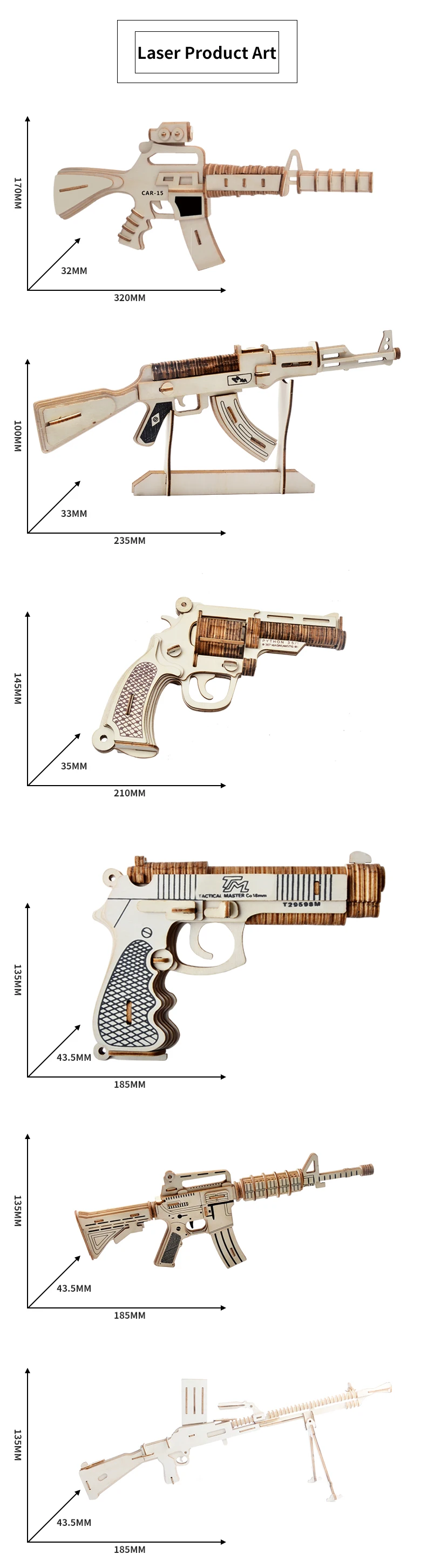 M4 Assault Rifles 3D Puzzle - Eco-Friendly Educational Toy