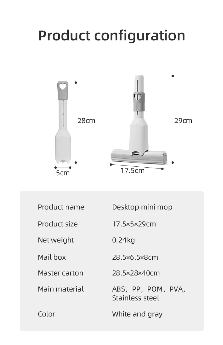 Portable Kitchen Glass Screen Desk Self Squeeze Pressing Mini Mop Home Kitchen Cleaning Tools ...