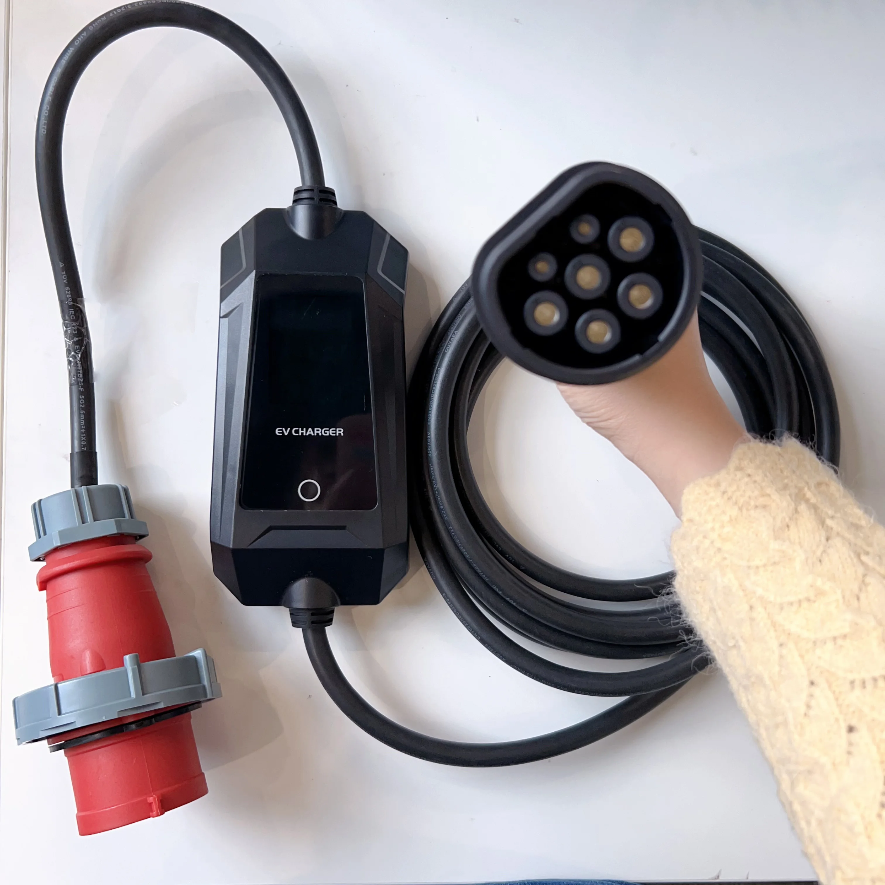 Portable Ev Charging Station 1 Phase 5m Cable Type2 7kw Fast Electric ...