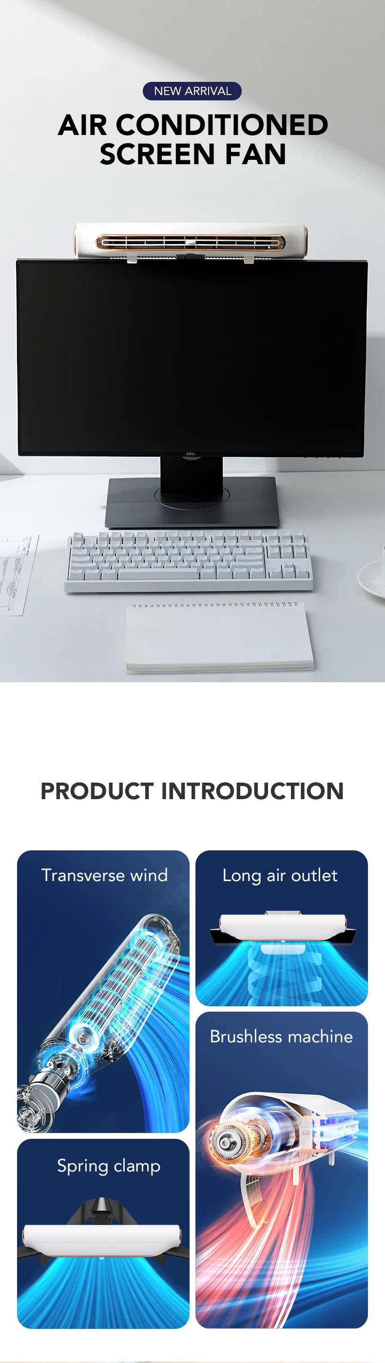 IMYCOO New Design Computer Hanging Screen Electric Fan Portable ...