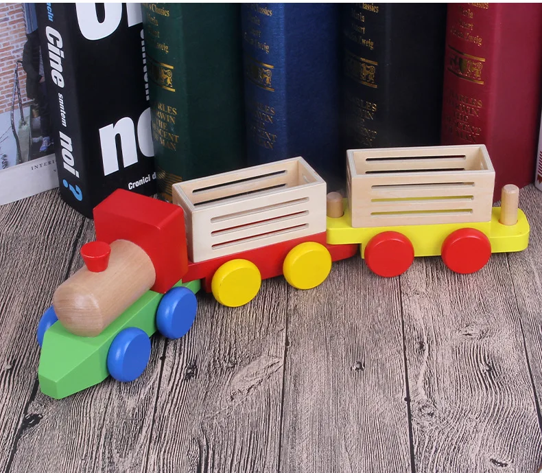 Wooden Farm Train Set 3 Section Wooden Toy Train Set For Kids Wooden ...