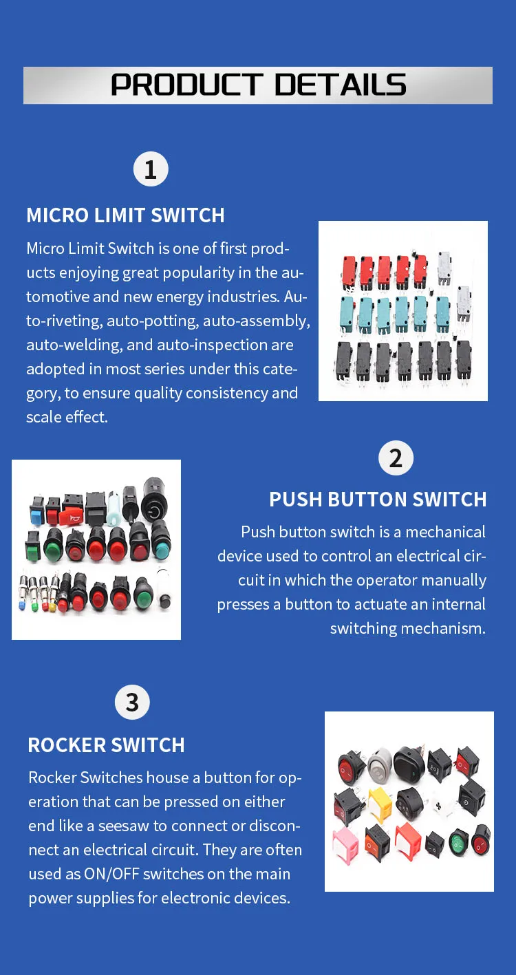 QY611-101 T125 3A 250VAC 6A 125VAC ON-OFF Mini Rocker Switch