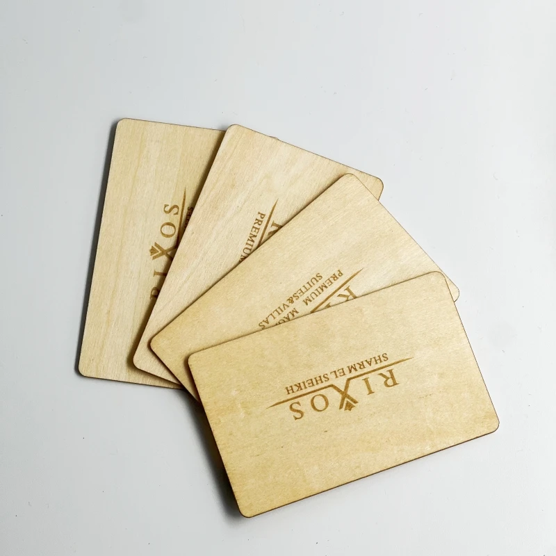Customized Rfid Smart Wood Card 13.56mhz Business Card Rewritable ...