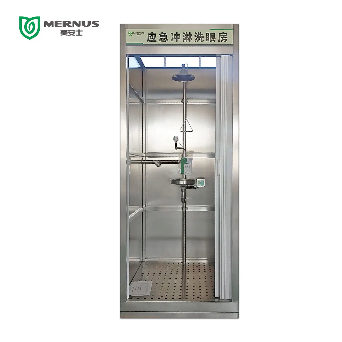 Semi-enclosed Safety Shower Room Eye Wash Stainless Steel Emergency ...