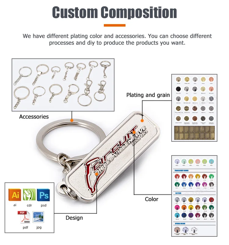 Custom Artwork Metal Gold Key Chains - Perfect for Gifts