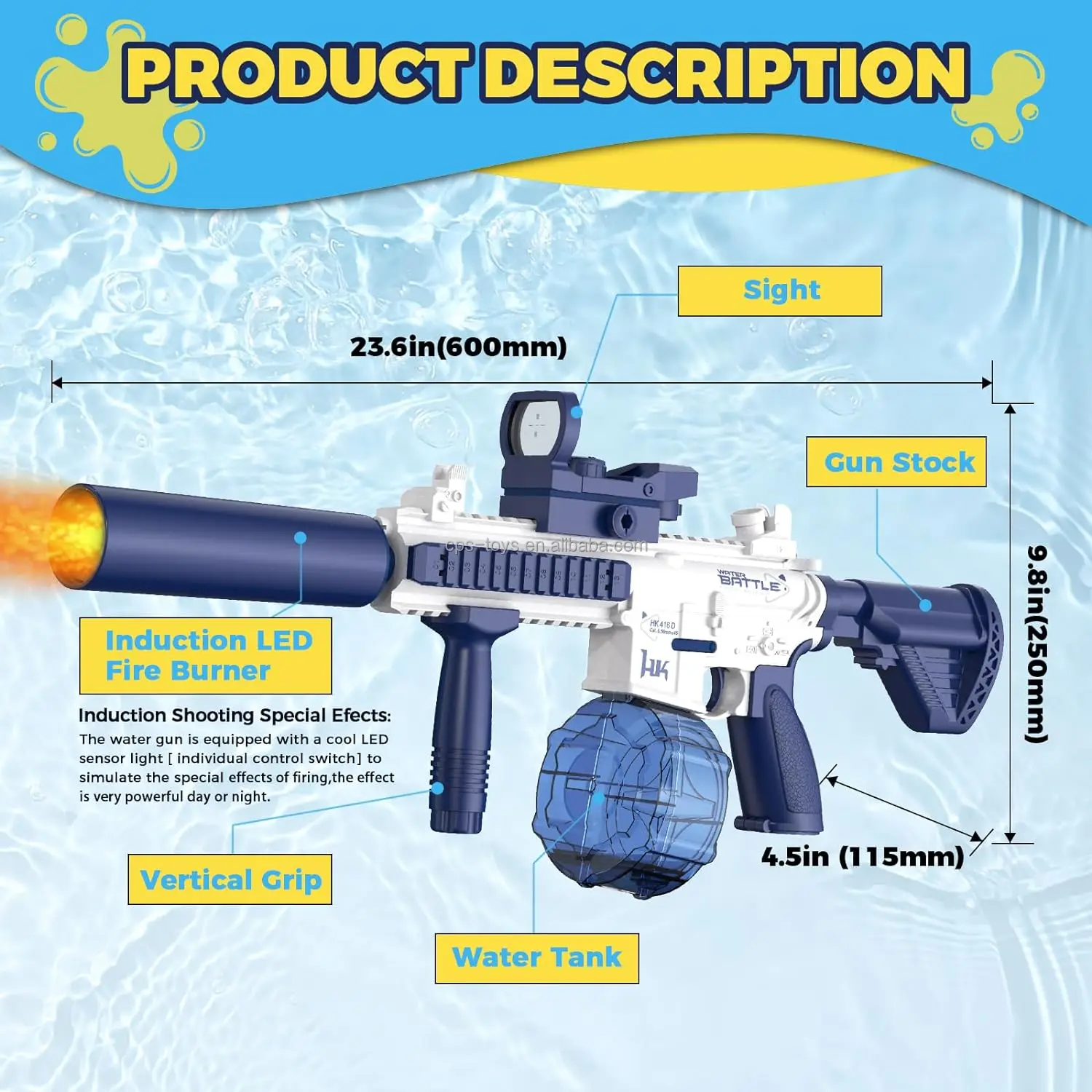 M416 Master Water Gun - Long Range Electric Fun for All