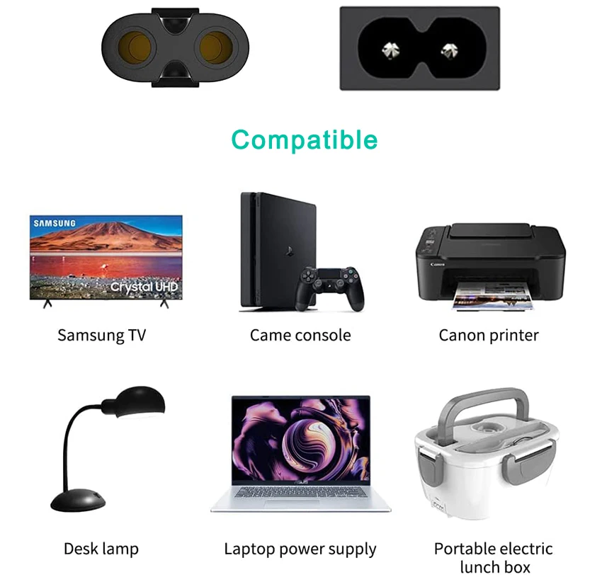 Australian Standard 2 Pin Plug Figure 8 Black Wire Widely Ac Power ...