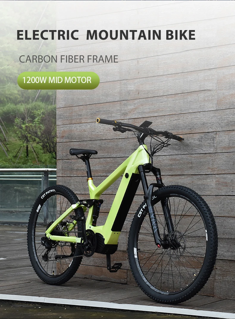Mid Drive E Ebike Full Suspension 1000w Mountain Bike 29 Carbon Electric Bikes - Buy E Bike Full ...