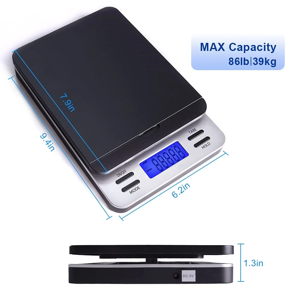 Accurate Digital Postal Scale - 86 Lb/0.1oz for Mailing