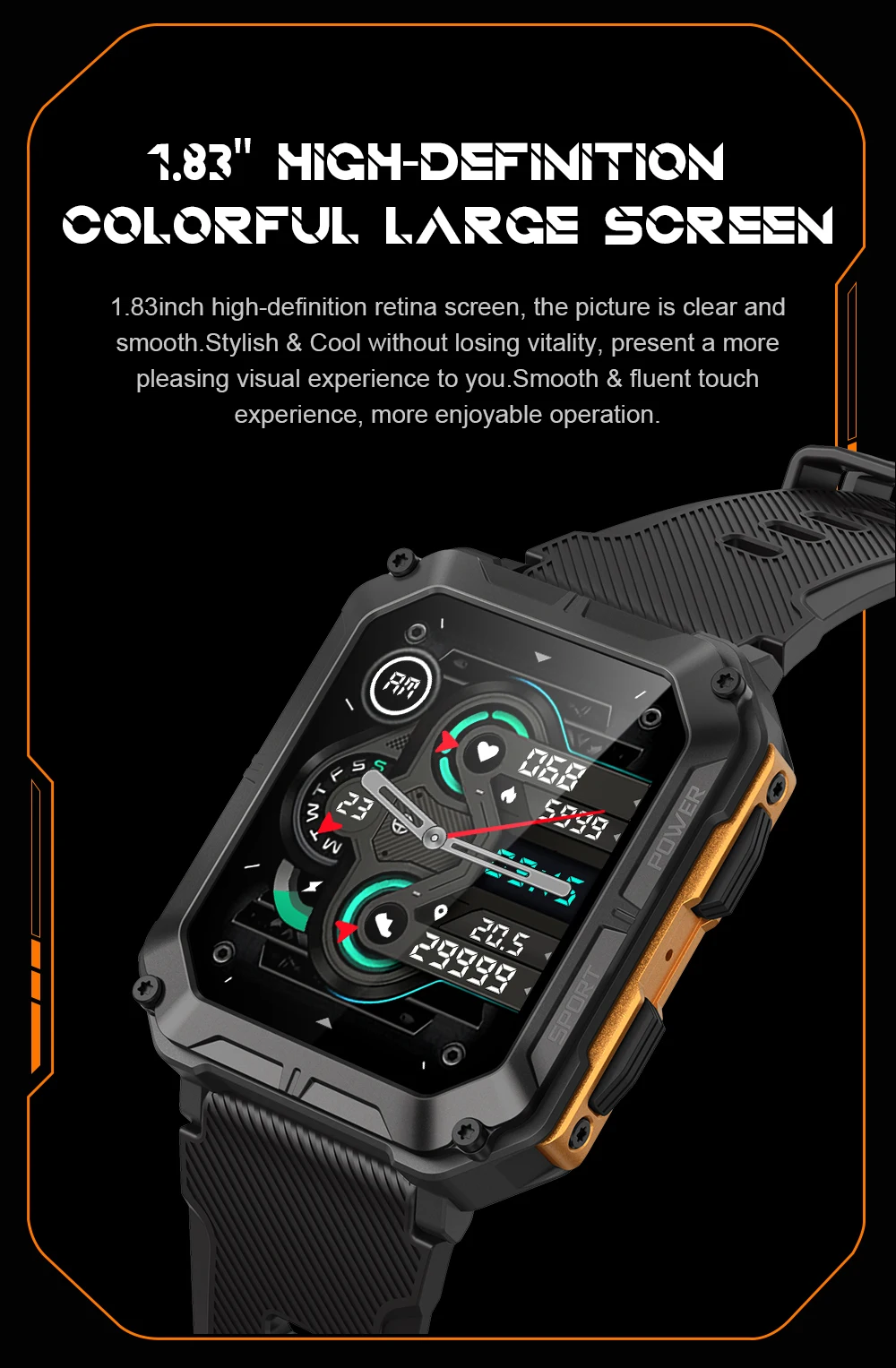 Professional C20 Pro Smartwatch - IP68 Waterproof, 380mAh Battery ...
