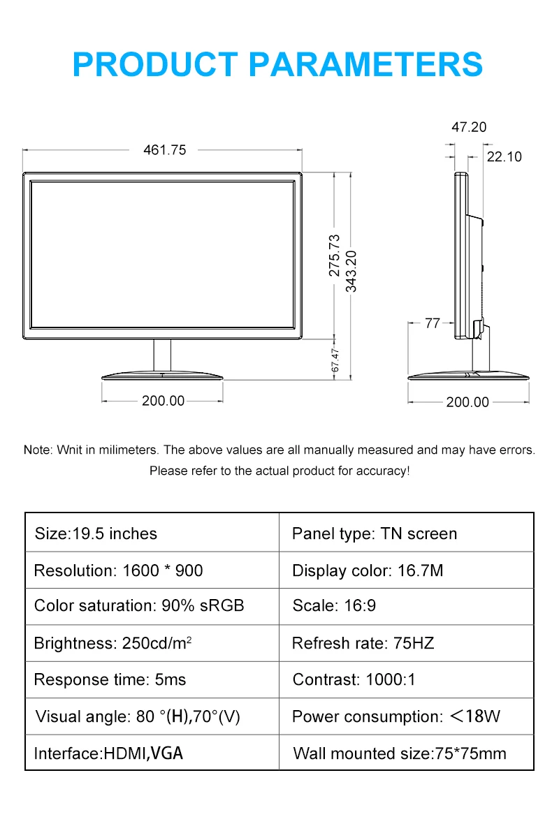 High-quality Wide Screen TN Panel Monitor for Gaming