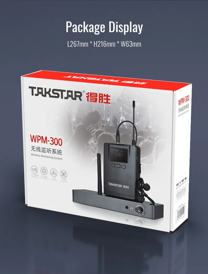 Takstar 10 Channel Wpm-300 In Ear Monitor System Stereo Stage Return For Instrument Church ...