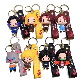 New Demon Slayer Mitsuri Muichiro Tanjiro Cartoon Rubber Key Ring High ...