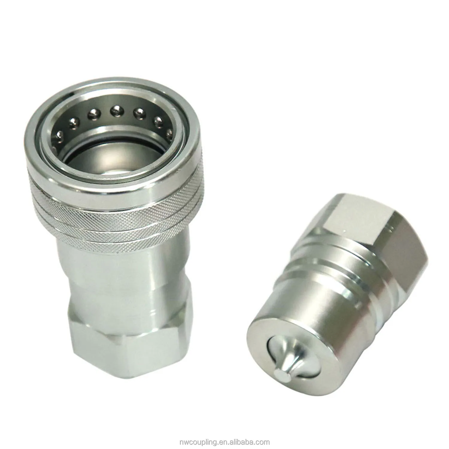 ISO7241-A Double Shut-off Type 1" Inch NPT Stainless Hydraulic Quick ...
