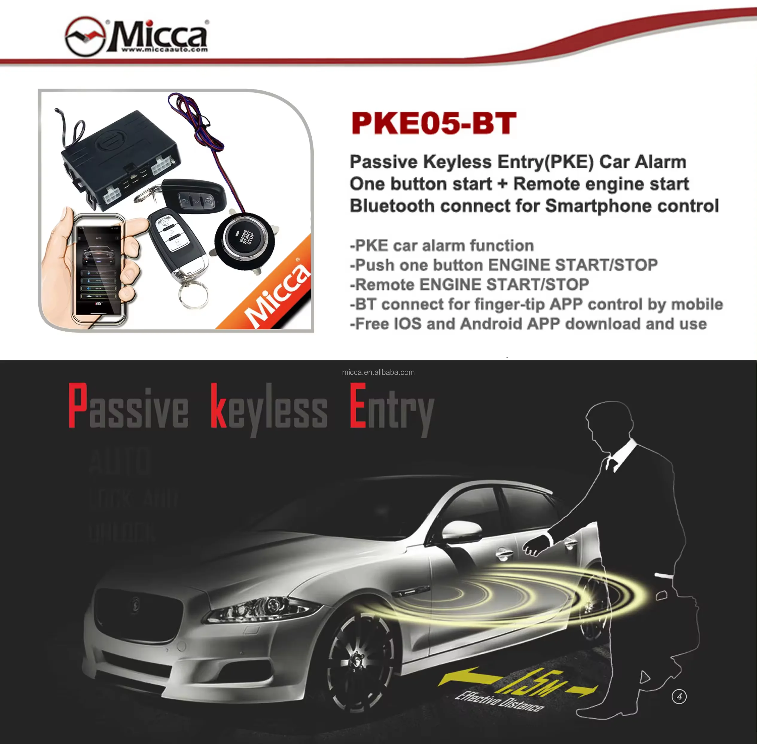 Honda K3 Saloon Smart Key Alarm System & Remote Start Kit - Oem