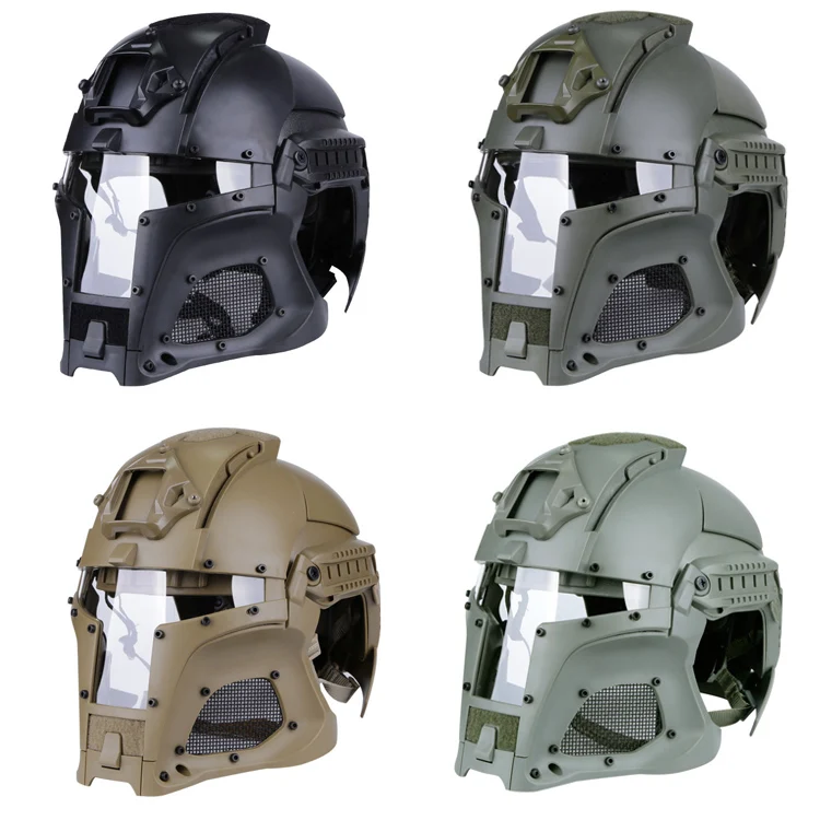 Yakeda Medieval Iron Warrior Helmet Glasses for Outdoor CS War Game ...