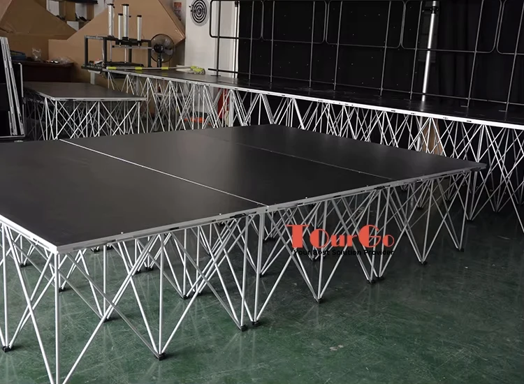 Portable Folding Stage Platform Modular Unit with 16inch 9-strut ...