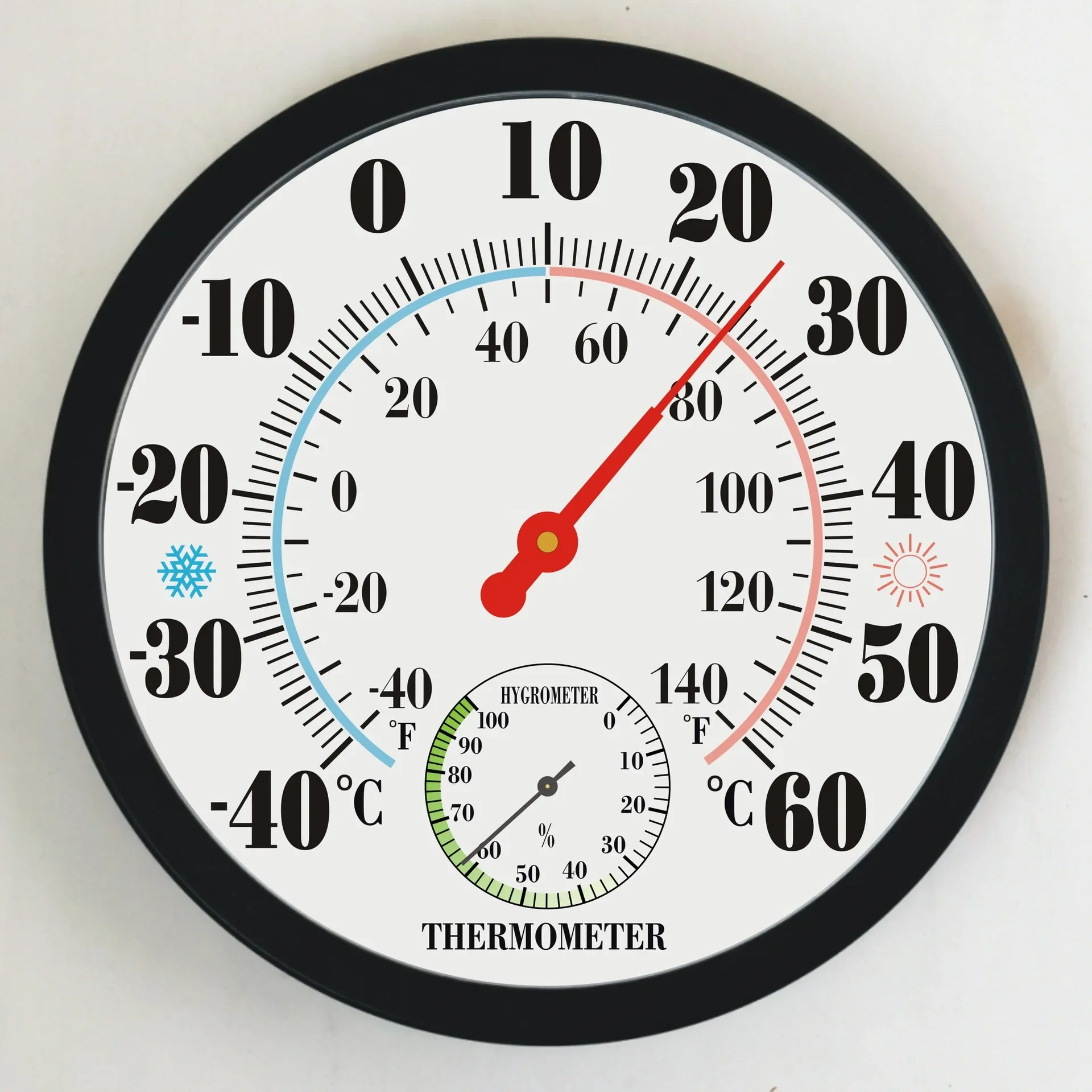 10inch 25CM Indoor Outdoor Thermometer Hygrometer Room Temperature ...