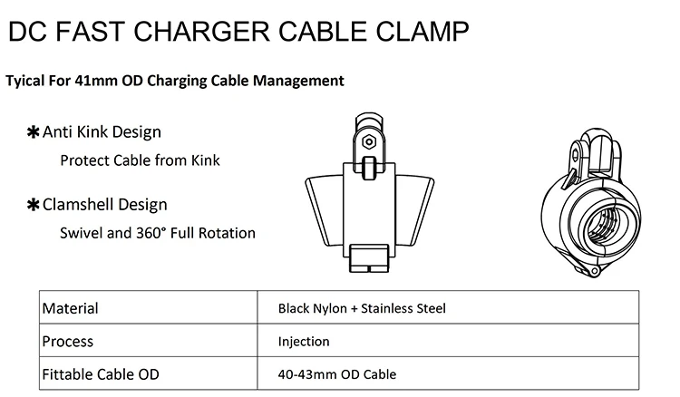 41mm Od Cable Clamp Anti-kink Ev Dc Fast Charger Cable Management ...