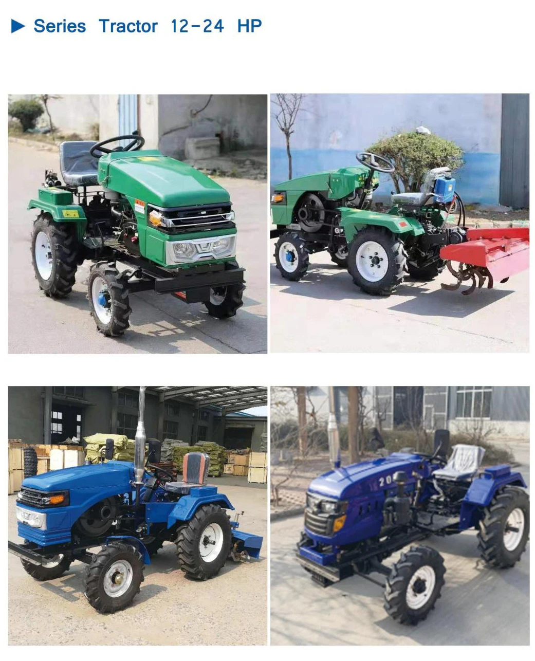 12hp Walking Tractor With Plough And Rotary Tiller Garden Walking ...