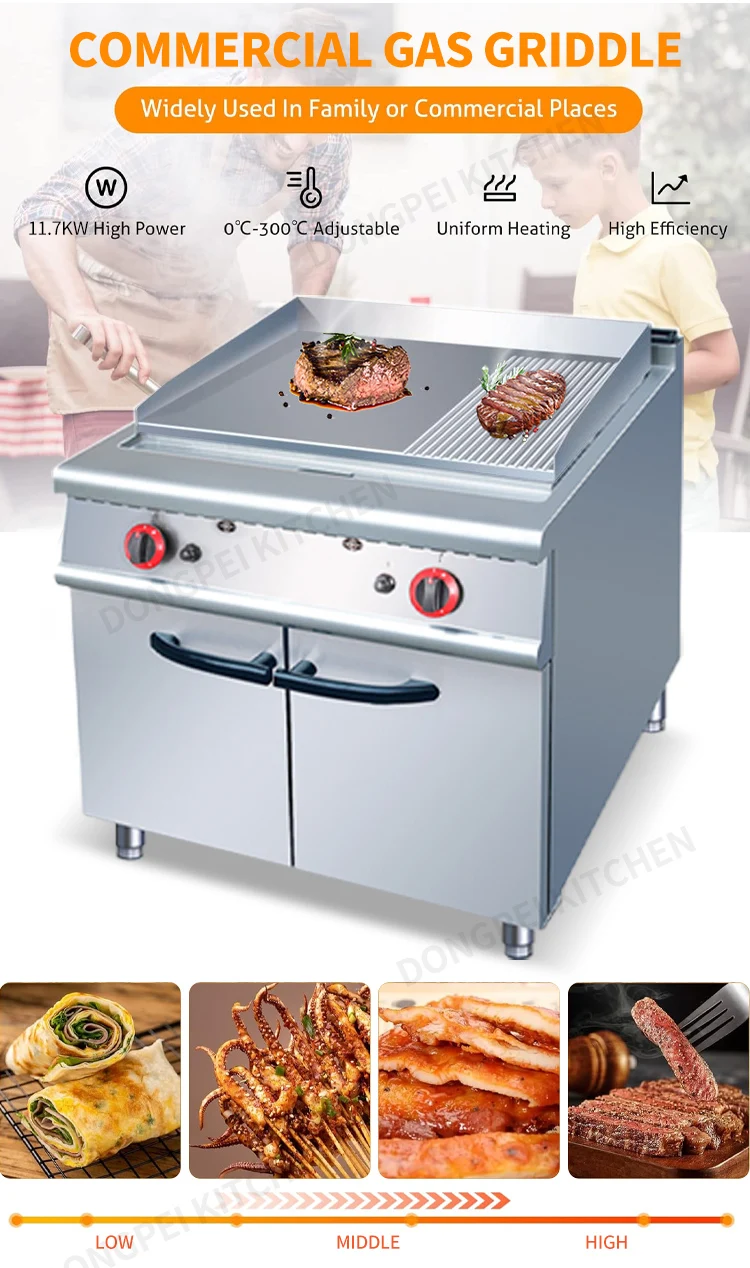 Commercial Restaurant Kitchen Industrial Roasting Griddle Free Standing ...