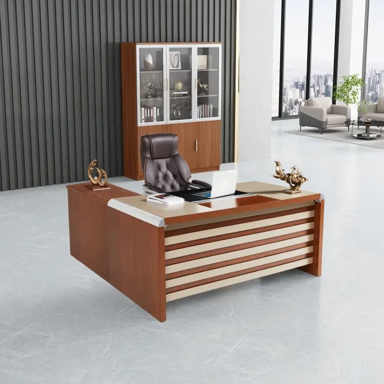 Modern L Shaped Boss Ceo Manager Desk Executive Wooden Office Table For ...